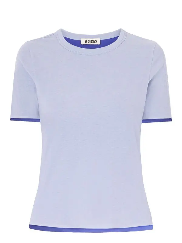 B Sides Reversible Ribbed-knit T-shirt - Blue