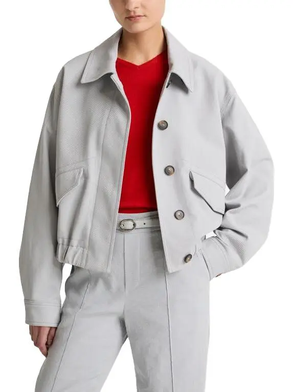 Vince Cotton Bomber Jacket - Bay Mist