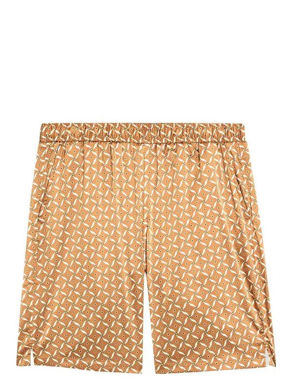 Frescobol Carioca Printed Silk-blend Satin Shorts - Sand