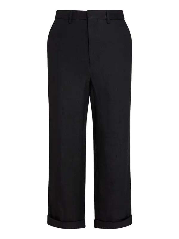 Jacquemus Cropped Linen-blend Pants - Black