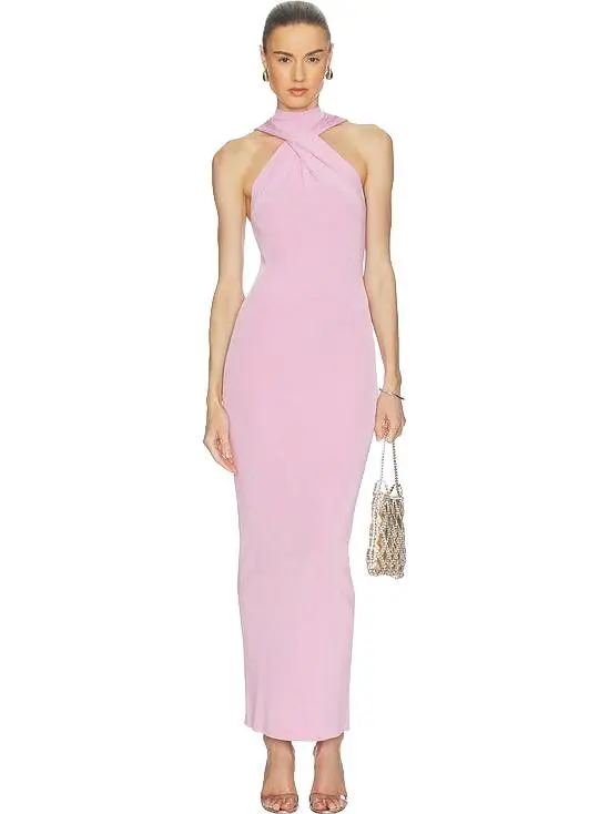CAMILA COELHO Asuna Ribbed Knit Maxi Dress - Light Pink