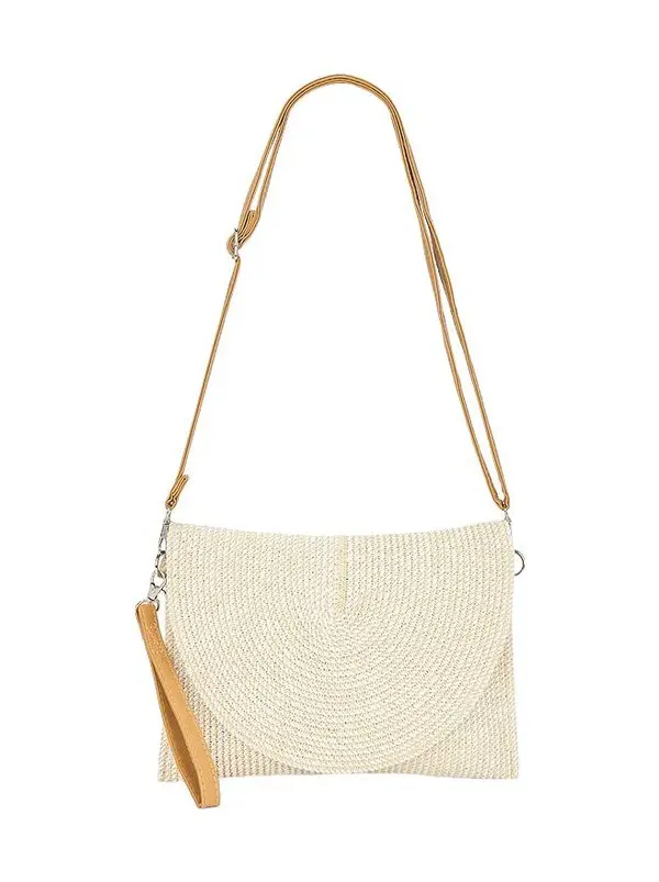 8 Other Reasons Woven Raffia Clutch - Ivory