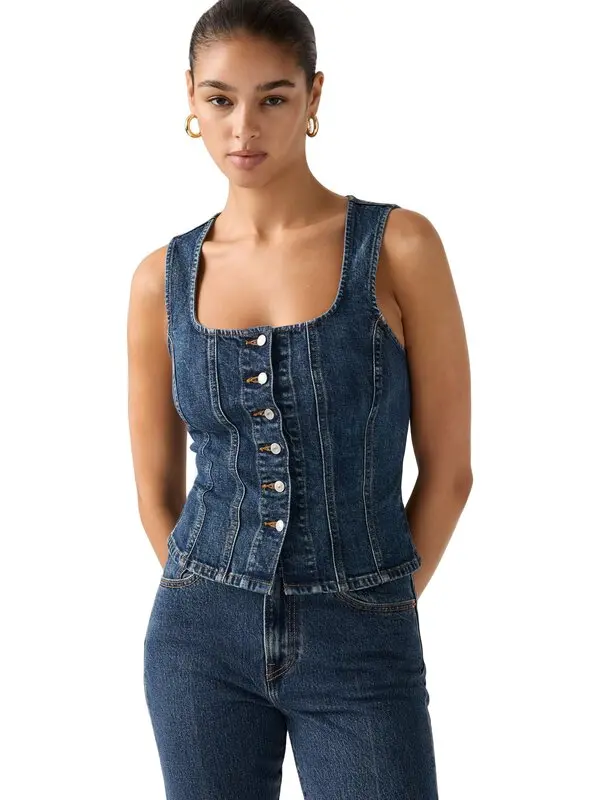 LEVI'S Sculpted Sleeveless Bustier Top - As Seen On Tv Top