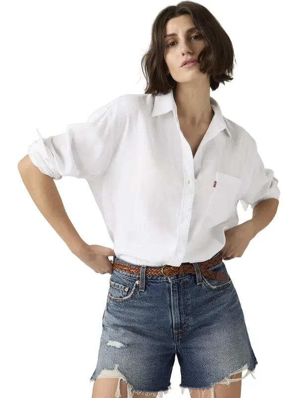 LEVI'S Harlie Linen Boyfriend Shirt - Bright White