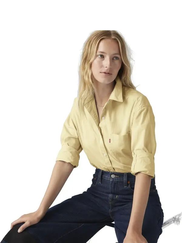 LEVI'S Garment Dye Harlie Boyfriend Shirt - Garment Dye French Vanilla