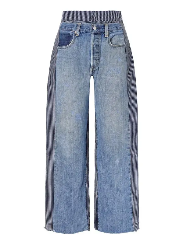 B Sides Double Waistband Rework Wide-leg Jeans - Light Denim