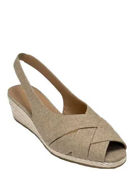 Aerosoles Roberta Slingback Espadrille Wedge Sandal - Dark Linen Linen