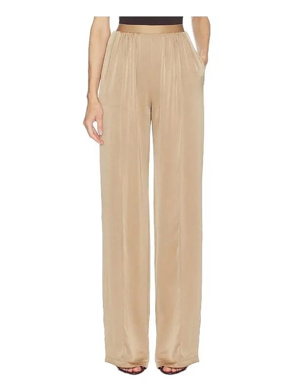 Atlein Elastic Wide-leg Pants - Argile