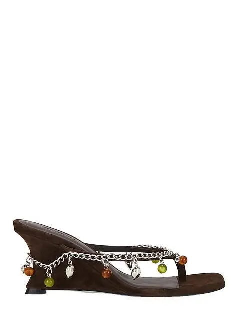 Bec & Bridge Lillie Beaded Wedge - Choc Suede