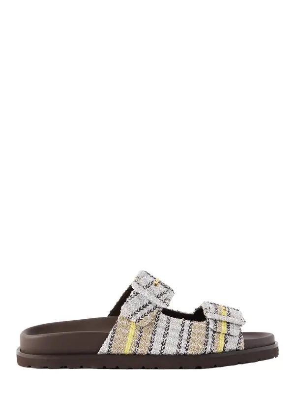 Missoni Clea Striped Woven Sandals - Yellow
