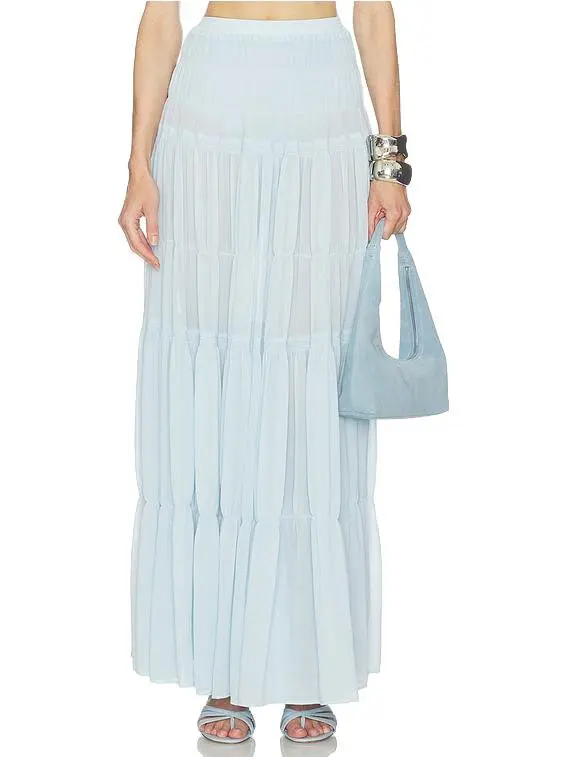 CAMILA COELHO Yara Maxi Skirt - Light Blue