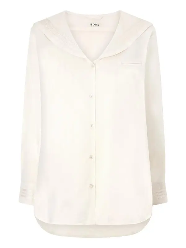 BODE Marina Cotton-voile Shirt - Neutrals