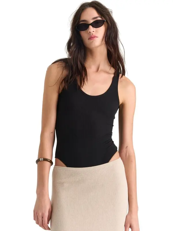 ATM Anthony Thomas Melillo Modal Rib Bodysuit - Black