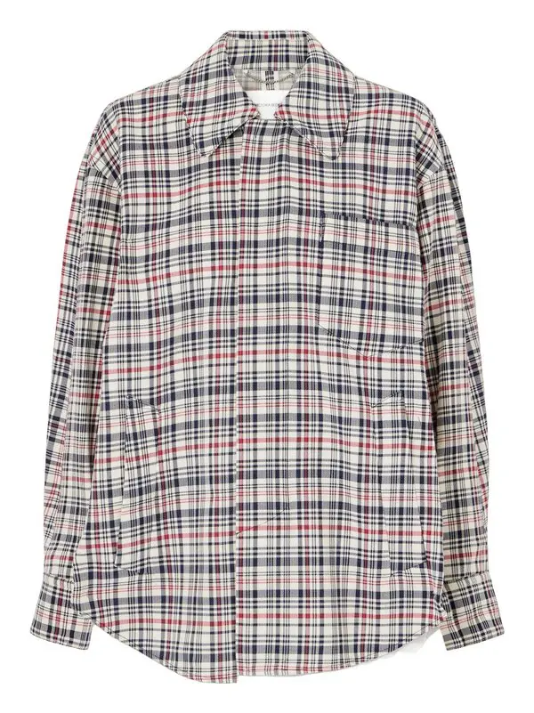 Victoria Beckham Cocoon Checked Cotton And Virgin Wool-blend Jacket - Multi