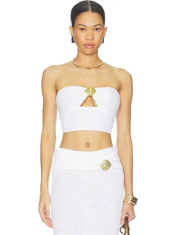 4TH & RECKLESS Nala Crochet Top - White
