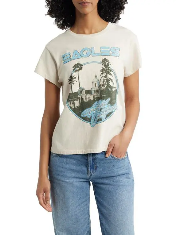 Daydreamer Eagles Hotel California Graphic T-shirt - Dirty White