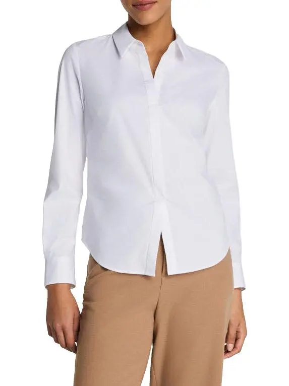 Spanx Stretch Poplin Shirt - Classic White