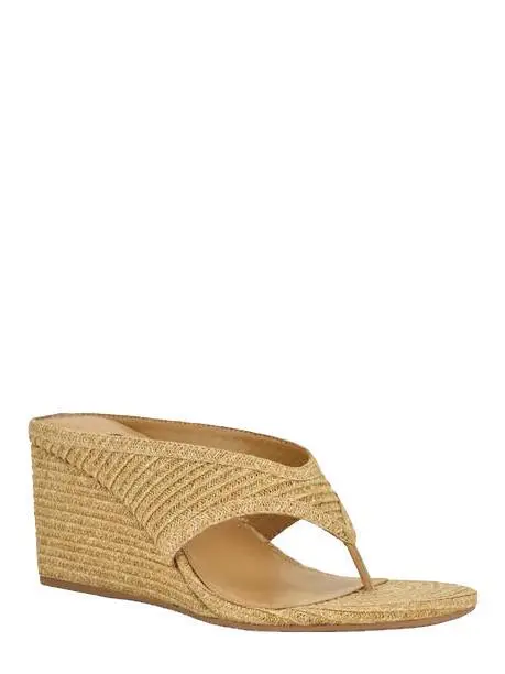 Nine West Jadde Wedge Flip Flop - Medium Natural
