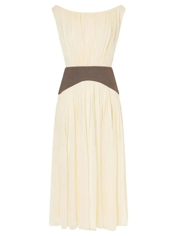 ABADIA Siena Off-the-shoulder Silk-crepon Maxi Dress - Cream