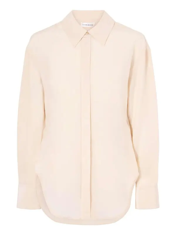 Victoria Beckham Silk Crepe Button-down Shirt - Baby Pink