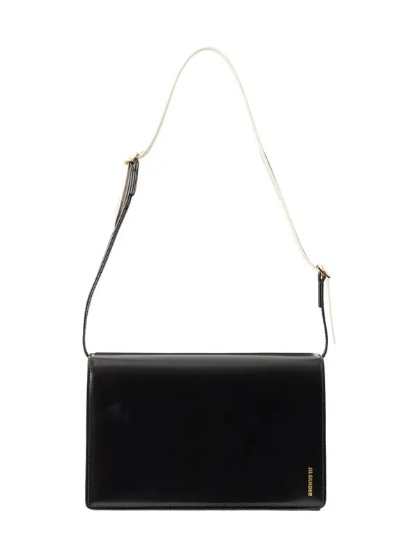 JIL SANDER File Small Leather Shoulder Bag - Black