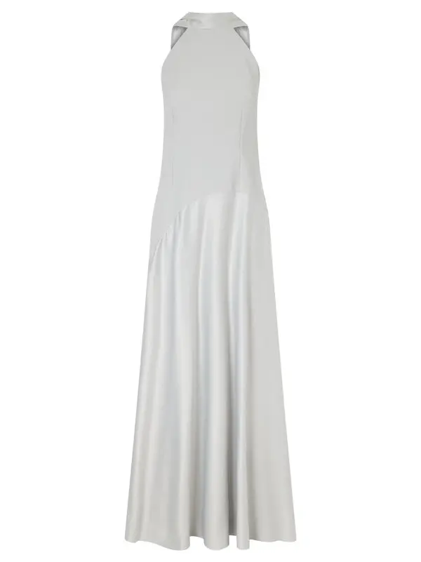 Solace London Cece Cape-effect Gown - Silver