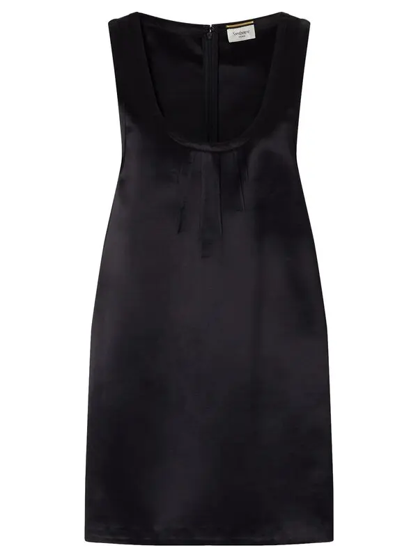 Saint Laurent Satin Mini Dress - Black