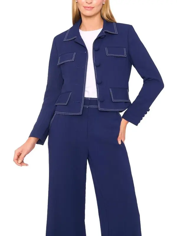 Halogen Topstitch Flap Jacket - Twilight Blue