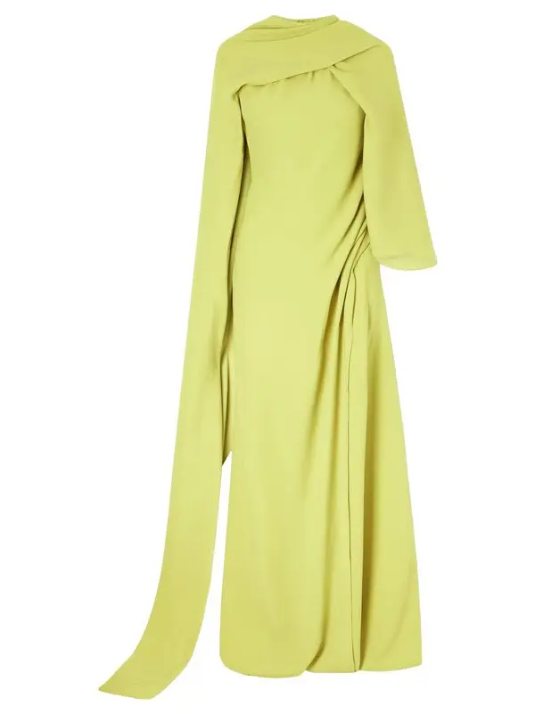 MARMAR HALIM Draped Crepe Gown - Green