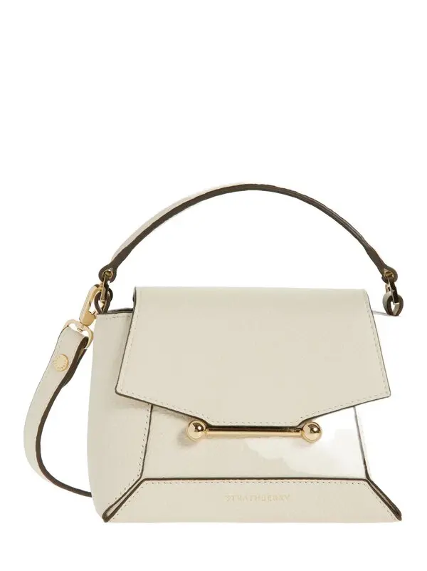 Strathberry Nano Mosaic Grained Leather Top Handle Bag - Vanilla