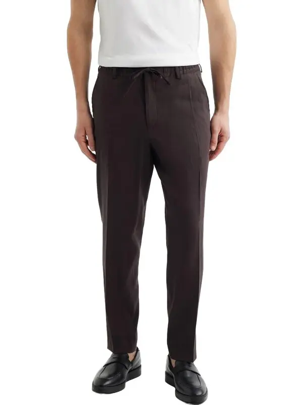 BOSS Tapered Drawstring Pants - Dark Brown