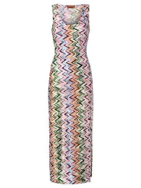 Missoni Long Stretch Viscose Cover-up With Zigzag Lace - Multicoloured
