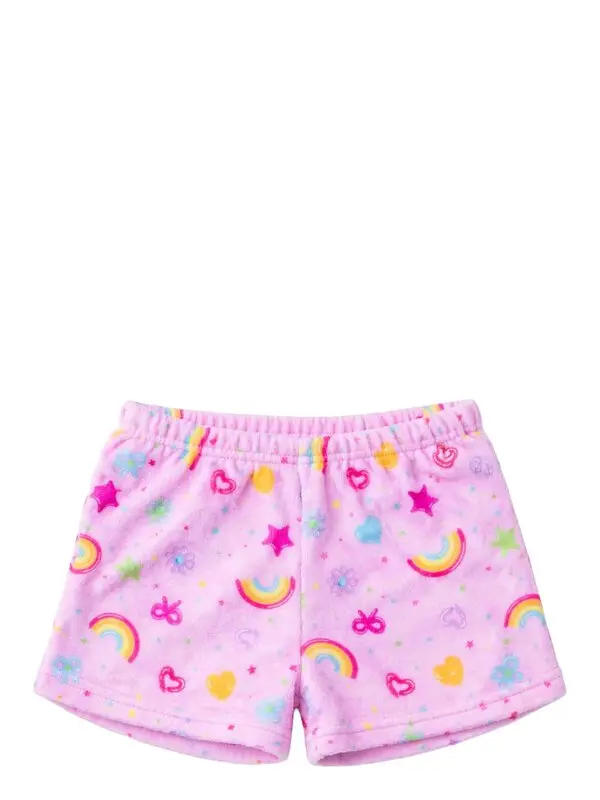 PREPPY GOOSE Plush Balloon Print Loungewear Shorts - Orchid