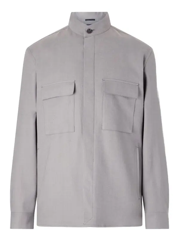 Zegna Linen-gabardine Overshirt - Gray