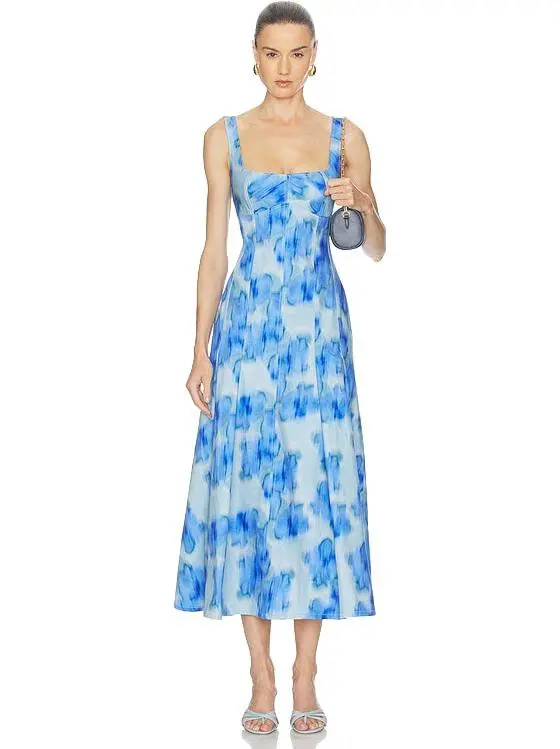 Clea Charlie Pleat Dress - Blue