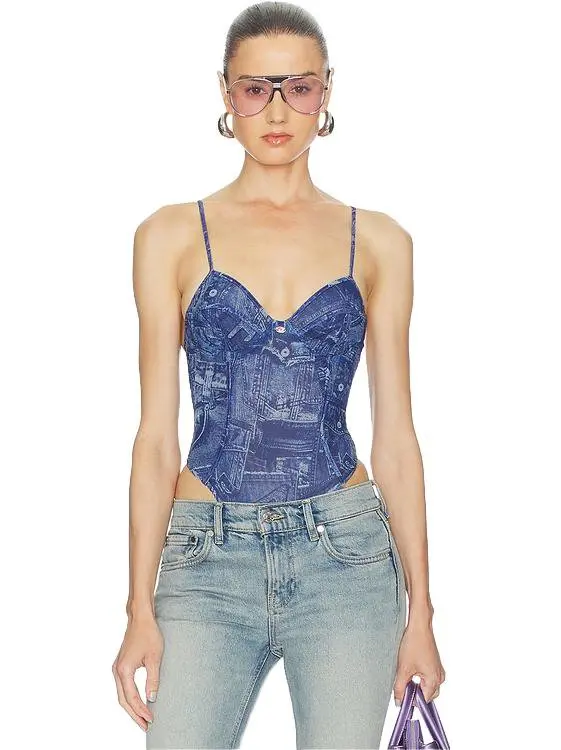 DIESEL® Bridget Denim Bodysuit - Blue