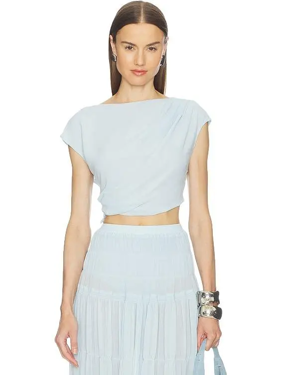 CAMILA COELHO Yara Crop Top - Blue
