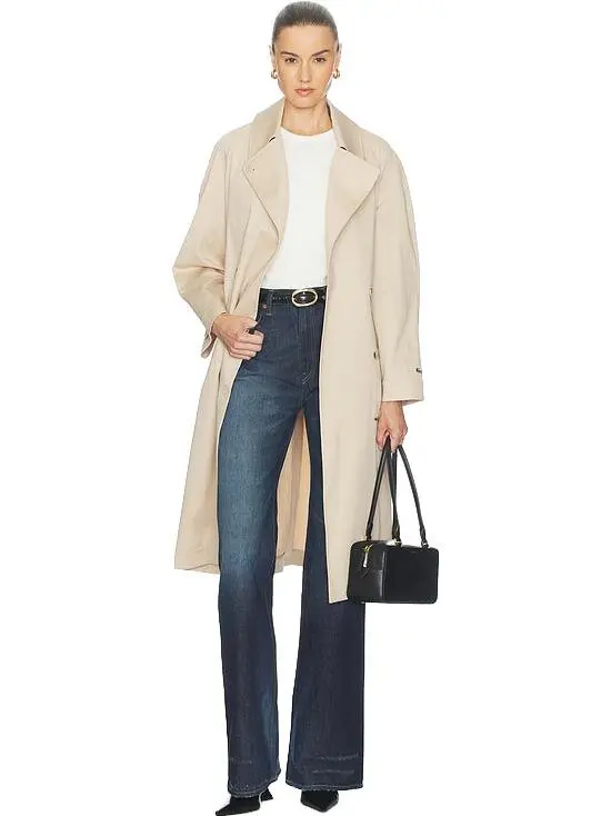 Lacoste Oversize Fit Trench - Brown