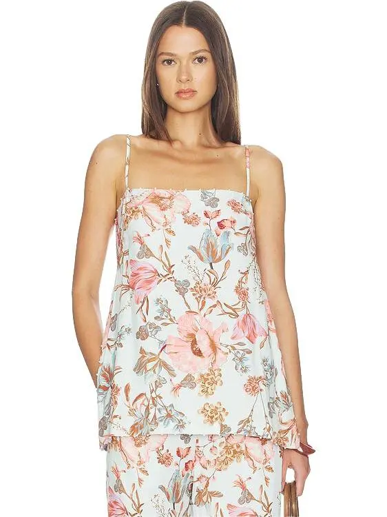 Hemant & Nandita Floral Print Strappy Top - Blue