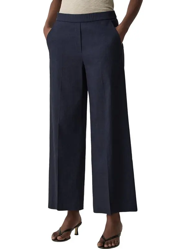 Theory Classic Straight Pull-on Pants - Blue