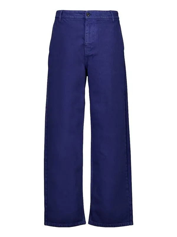 Miu Miu Garment-dyed Gabardine Straight-leg Pants - Blue