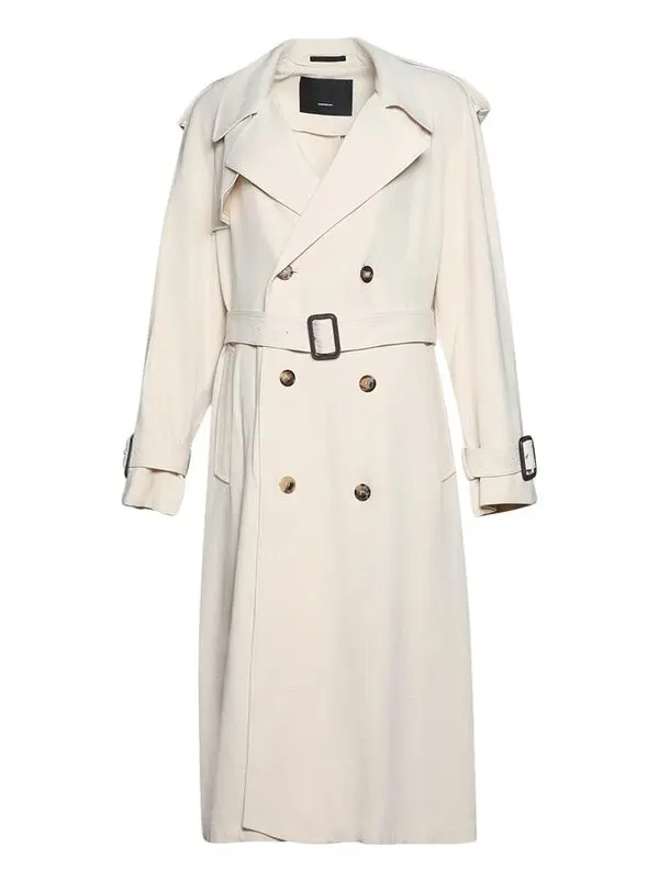 Wardrobe.NYC Belted Trench Coat - Cream