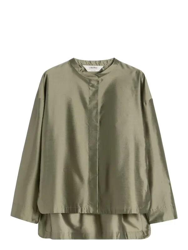Max Mara Satin Oversized Shirt - Green