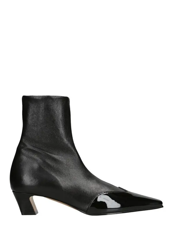 Khaite Leather Nevada Ankle Boots - Black
