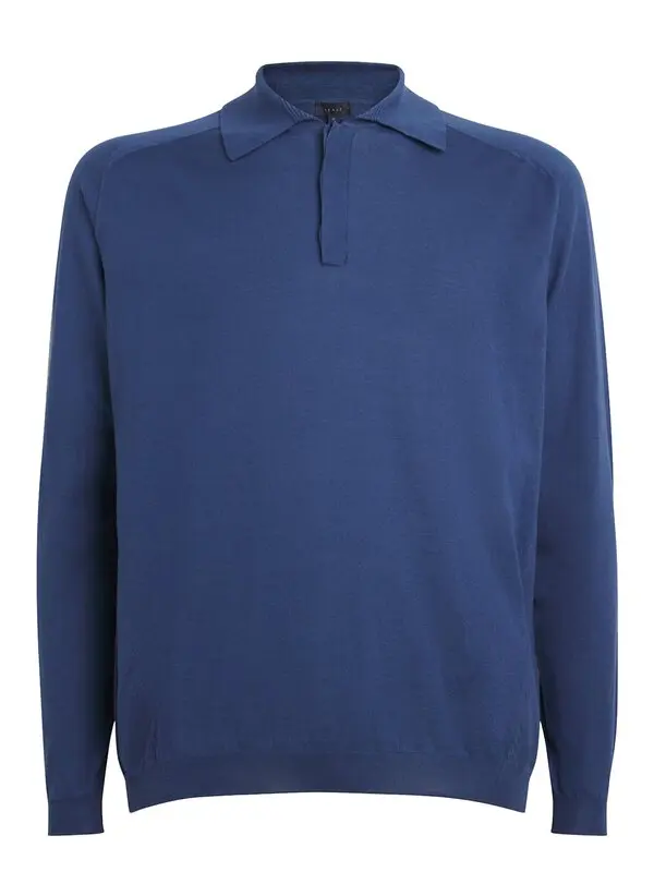 Sease Virgin Wool Polo Shirt - Blue