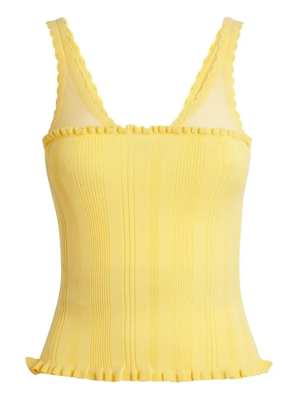 Claudie Pierlot Knitted Pointelle Tank Top - Yellow