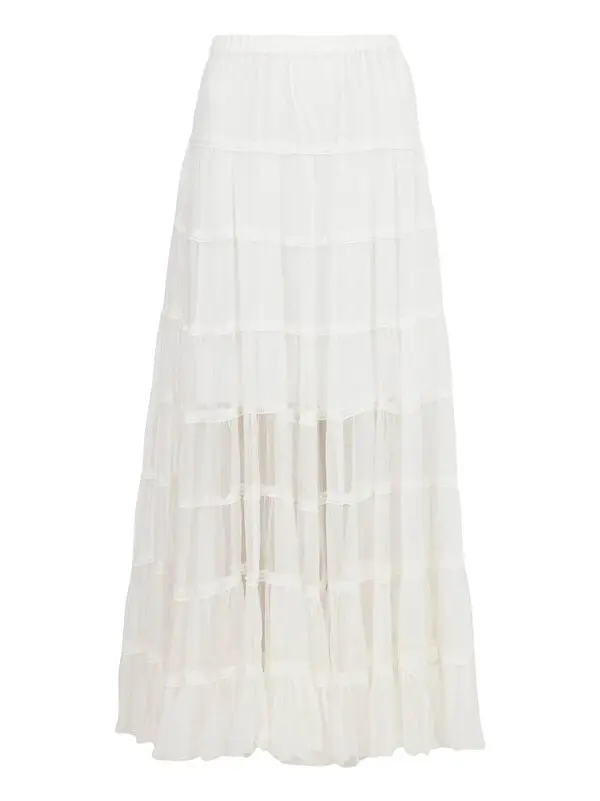 ALLSAINTS Eva Tiered Midi Skirt - White
