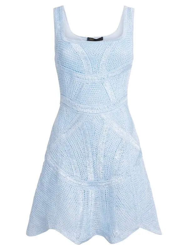 Maje Crochet Mini Dress - Blue