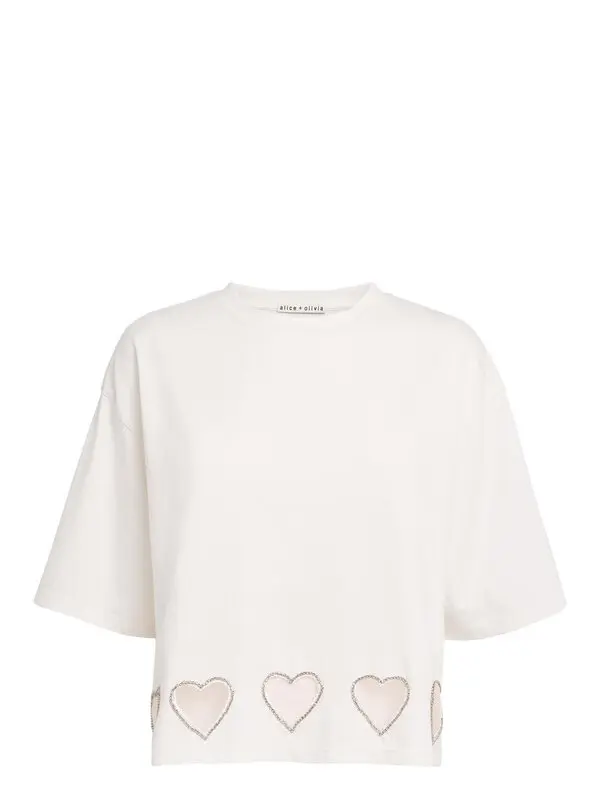 Alice + Olivia Cotton Evan T-shirt - Ivory