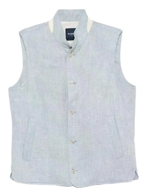 BARBA NAPOLI Orion Button-up Gilet - Blue